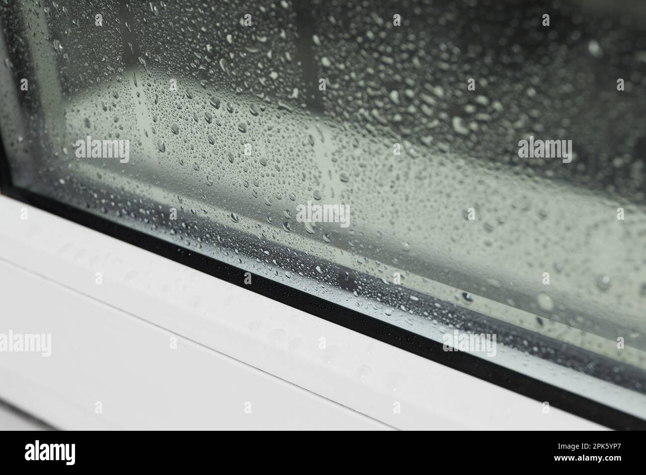 Window glass with water drops, closeup. Rainy weather Stock Photo - Alamy