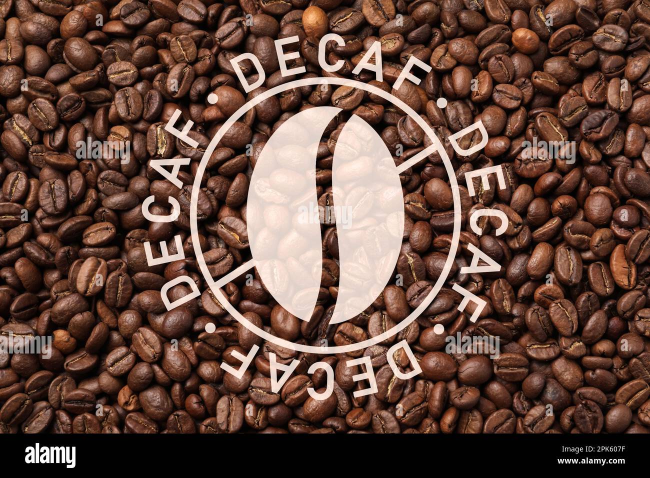Pile of decaf coffee beans as background, top view Stock Photo - Alamy