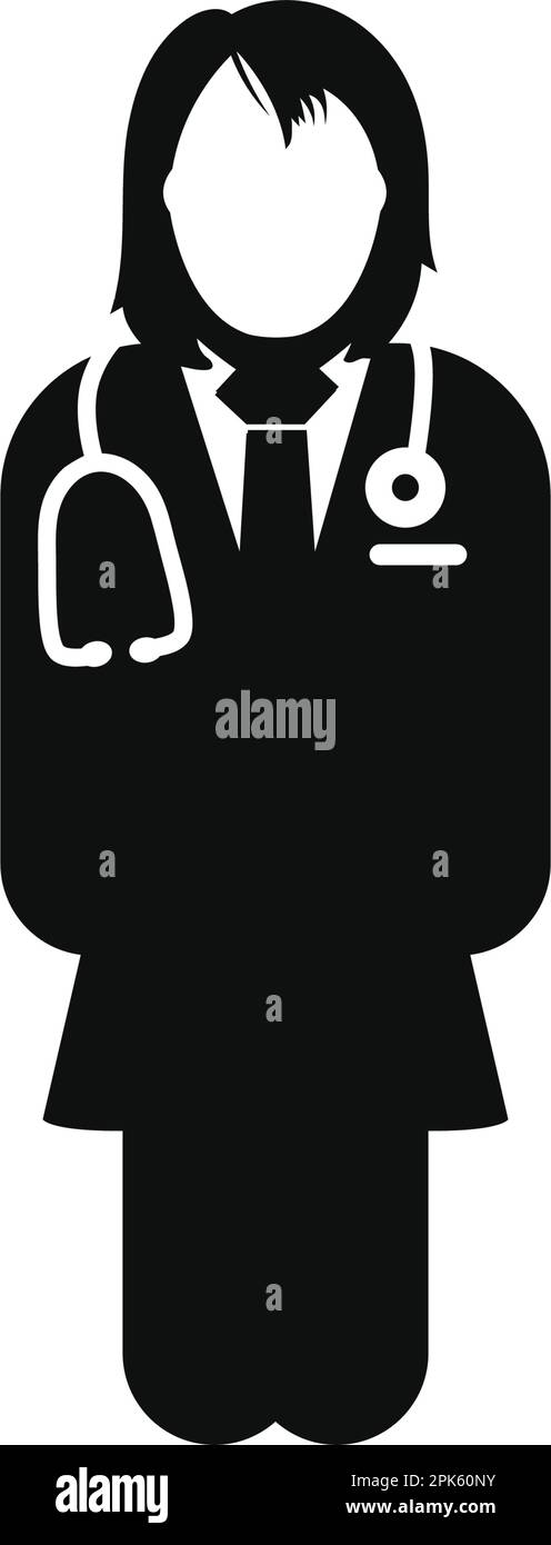 Female Doctor Icon. Flat style vector EPS Stock Vector Image & Art - Alamy