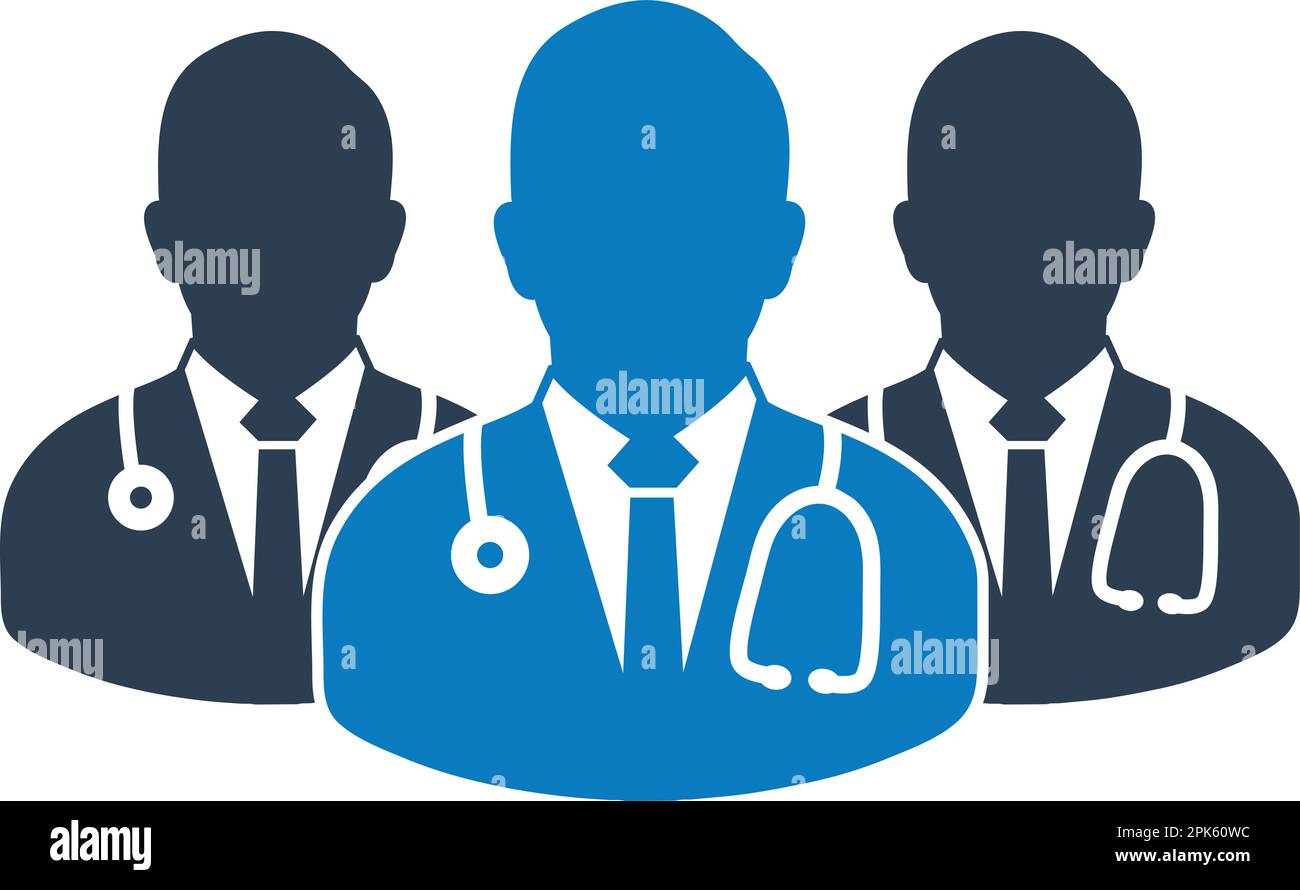 Medical Team Icon with Male doctor symbols. Flat style vector EPS Stock ...
