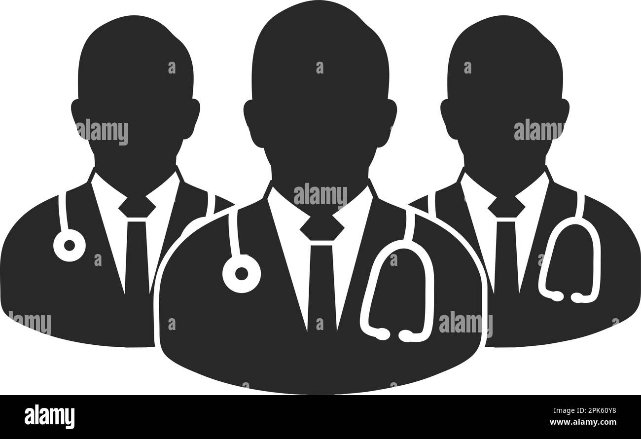 Medical Team Icon with Male doctor symbols. Flat style vector EPS Stock ...