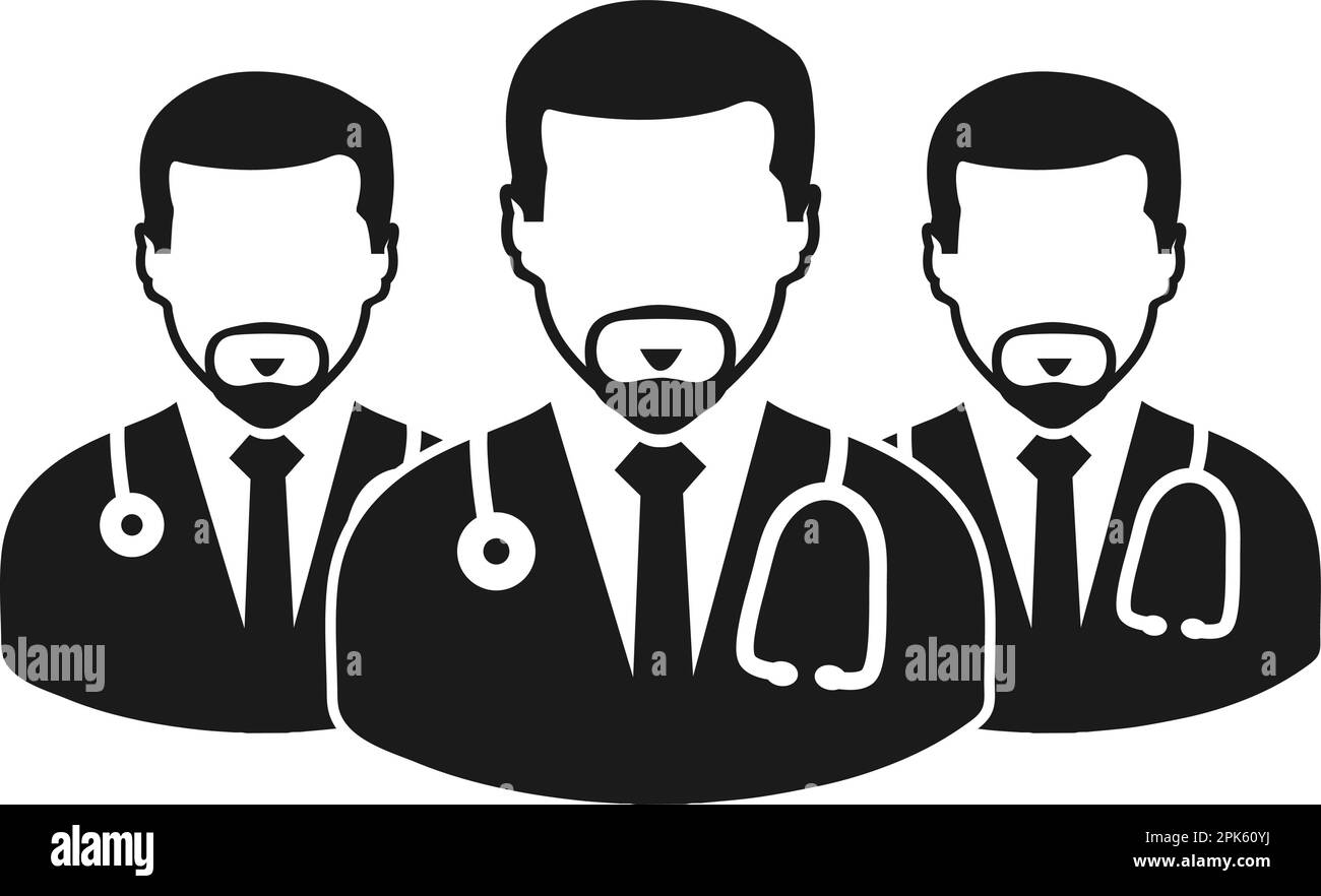 Medical Team Icon with male doctor symbols. Flat style vector EPS Stock ...
