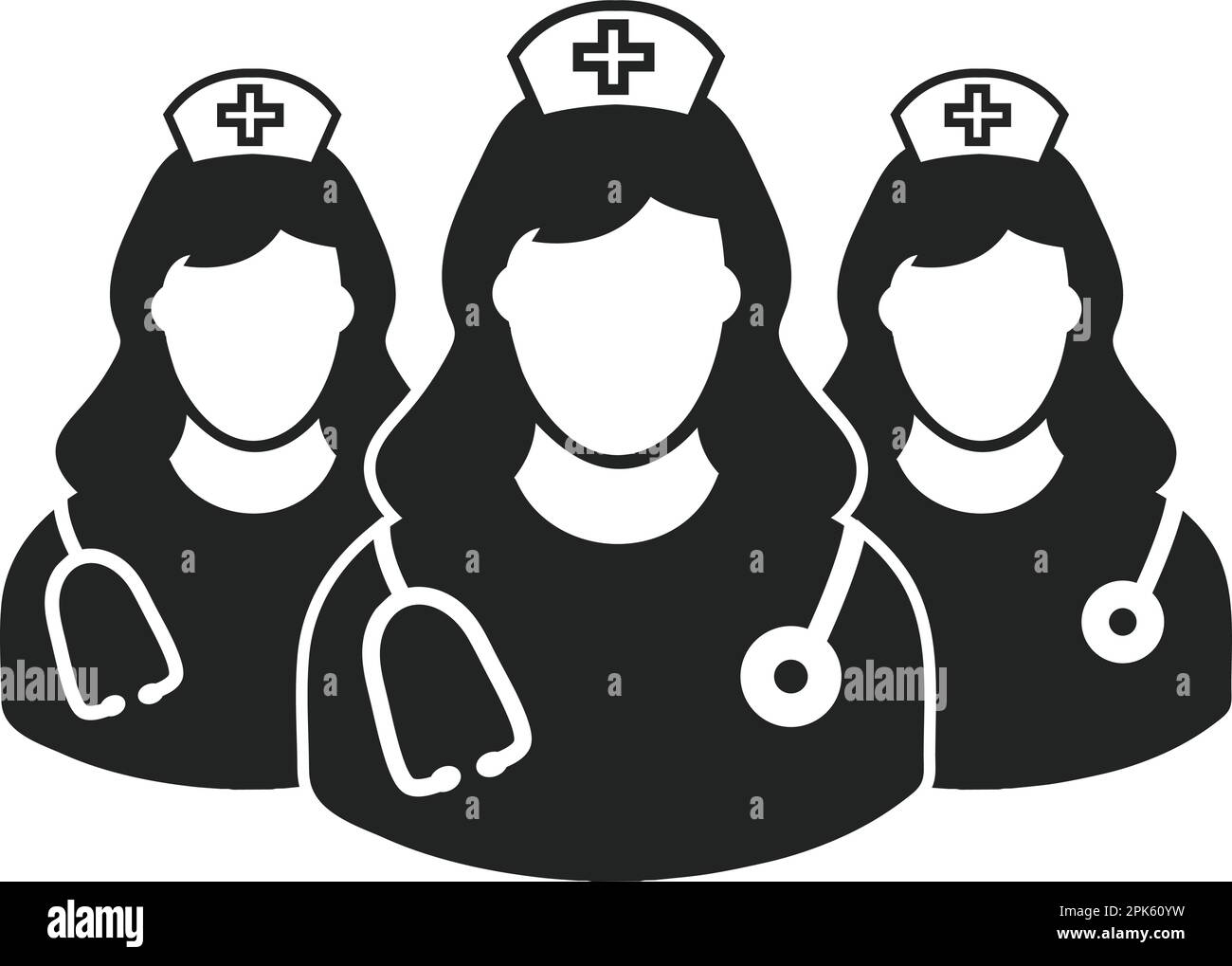 Nurse Team Icon. Flat style vector EPS Stock Vector Image & Art - Alamy
