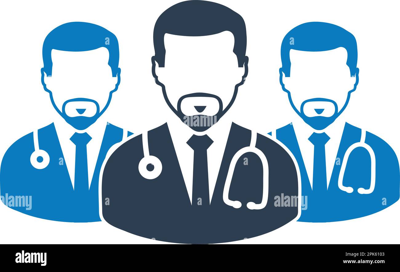 Medical Team Icon with male doctor symbols. Flat style vector EPS Stock ...
