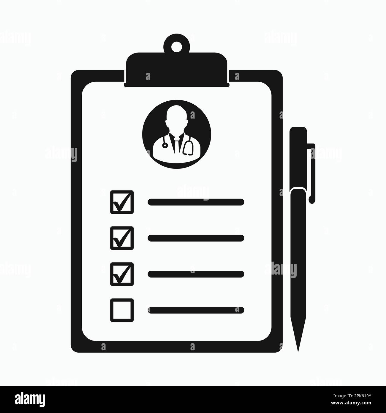 Medical Test Report Icon on clipboard symbol. Flat style vector EPS ...