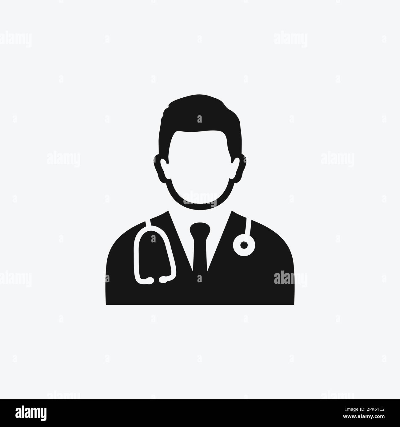 Medical Doctor, Physician profile Icon with Stethoscope Sign. Editable ...