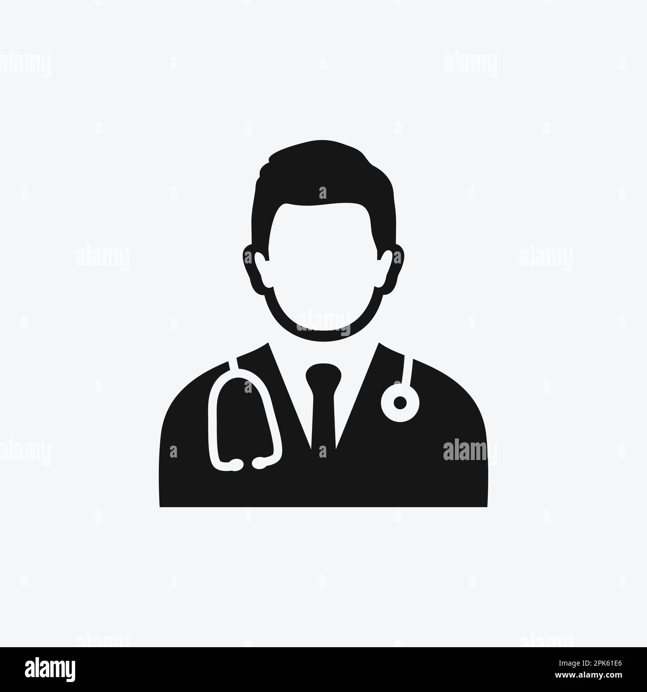Medical Doctor Icon with Stethoscope Sign. Editable Vector EPS Symbol ...