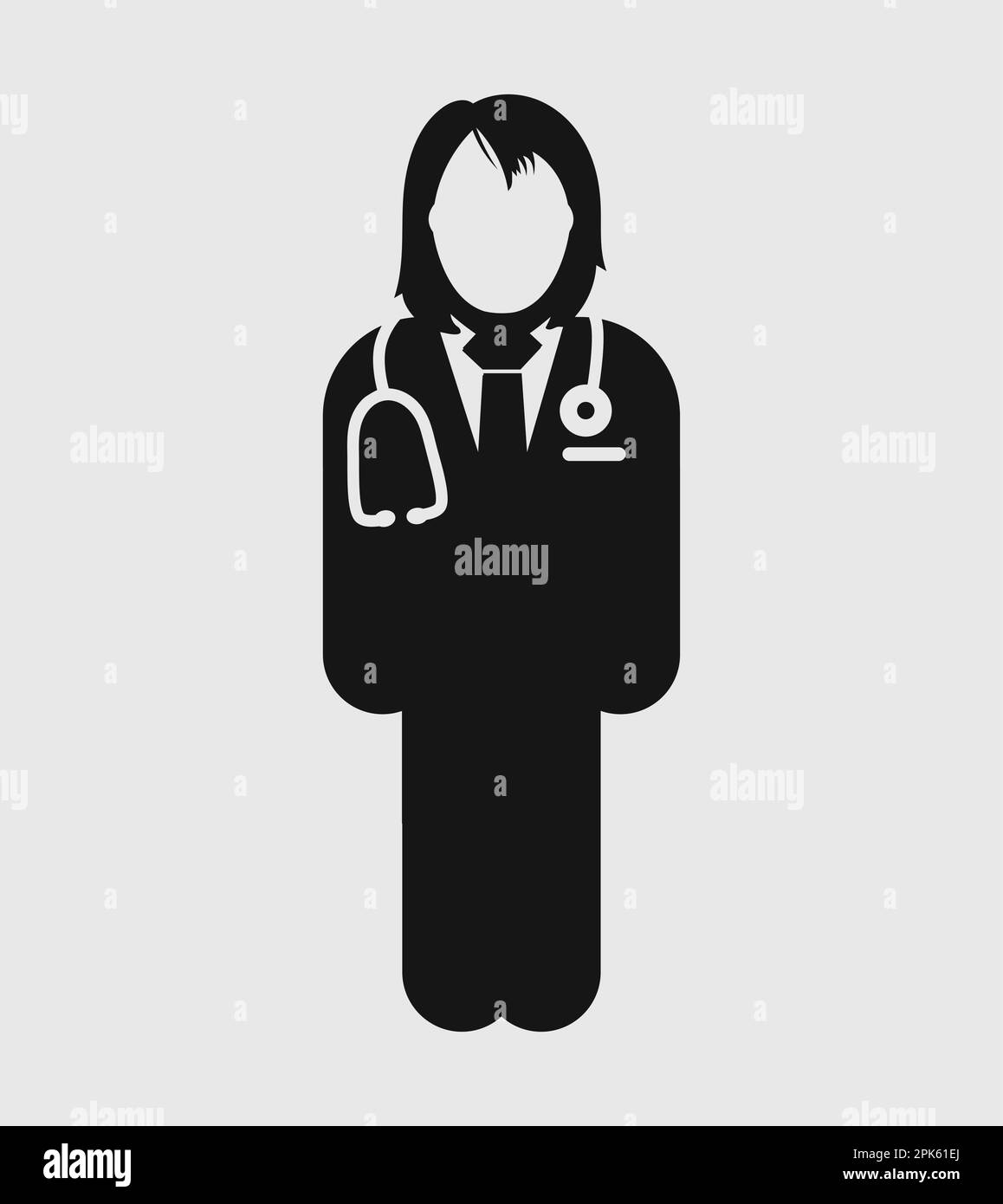 Standing Female Doctor Icon. Flat style vector EPS Stock Vector Image ...