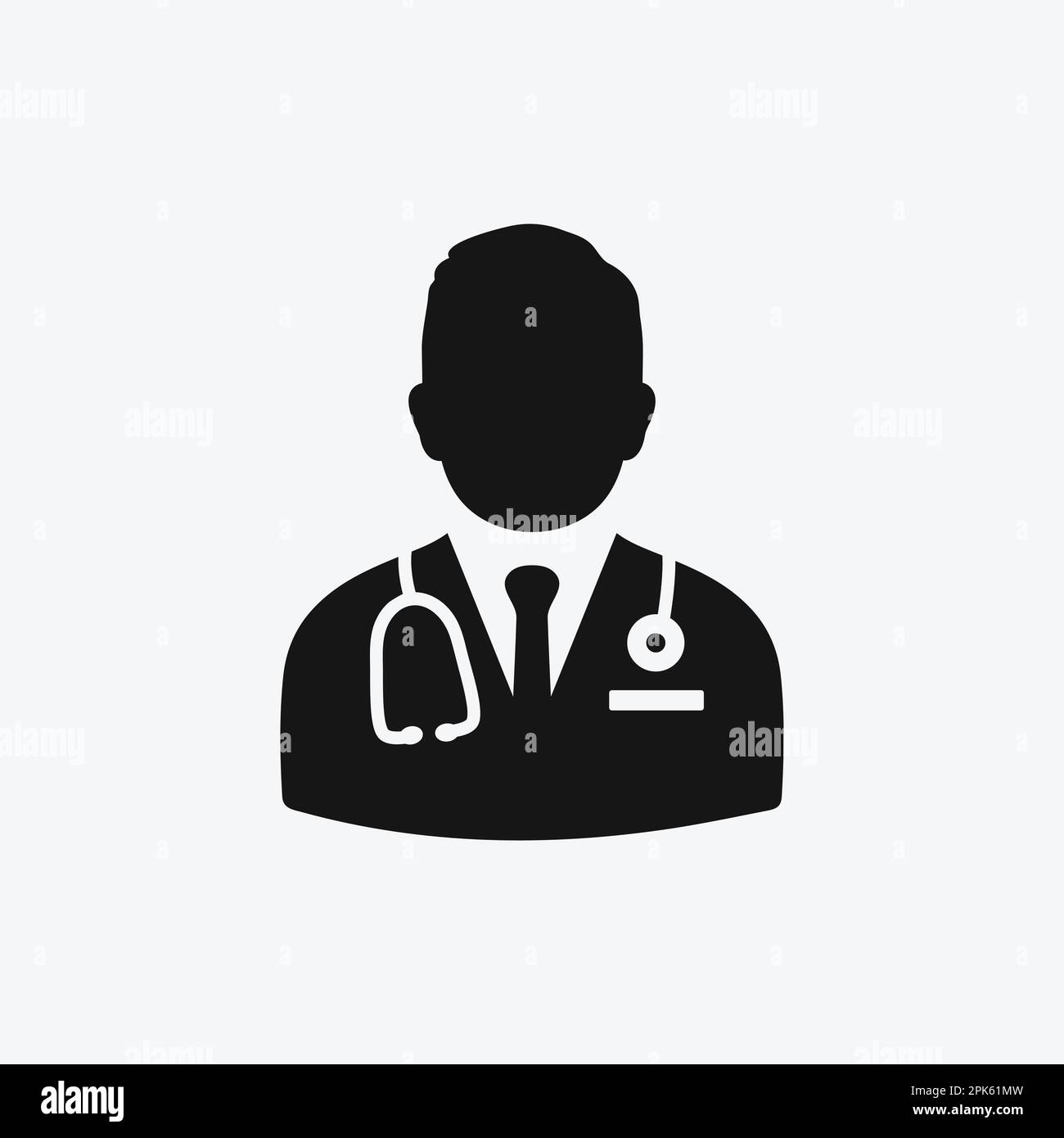 Medical Doctor, Physician Icon with Stethoscope Sign. Editable Vector ...