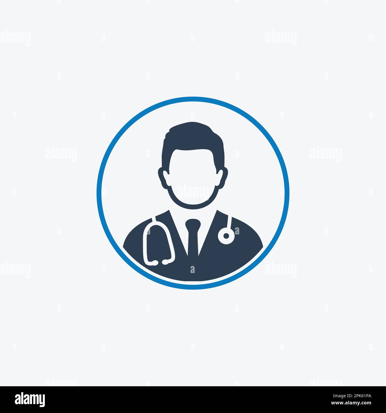 Medical Physician profile Icon with Stethoscope Sign. Editable Vector ...
