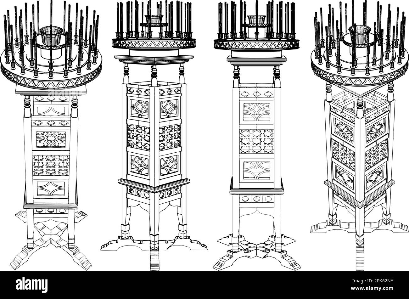 Church Rack Stand For Candles Vector. Illustration Isolated On White ...