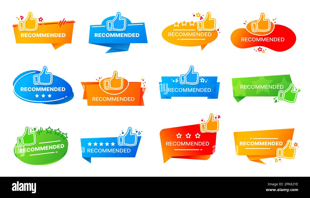 Recommendation stickers Stock Vector Images - Alamy