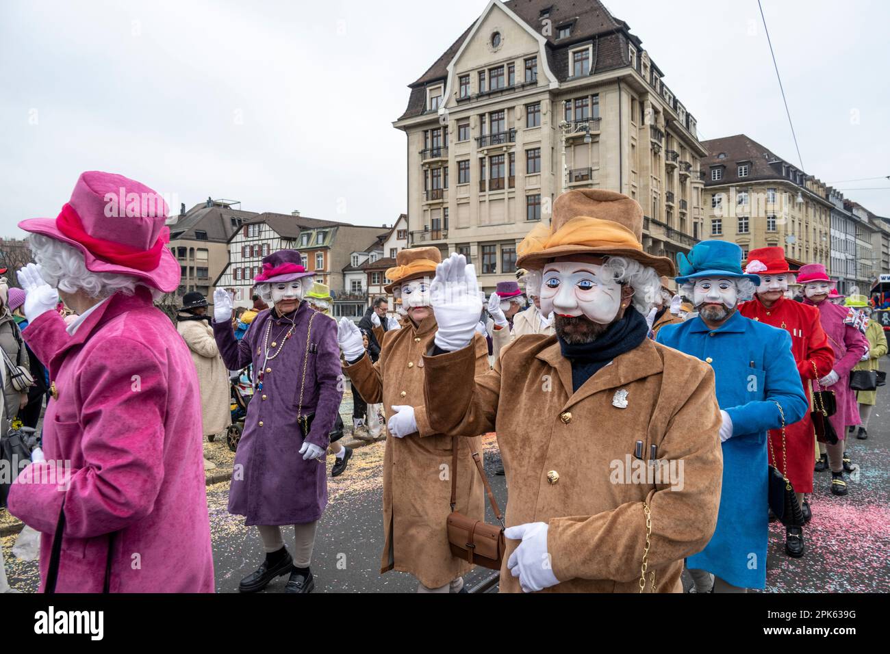 Queen Elizabeth 2 Costume at the Basel Fasnacht parade in Switzerland ...