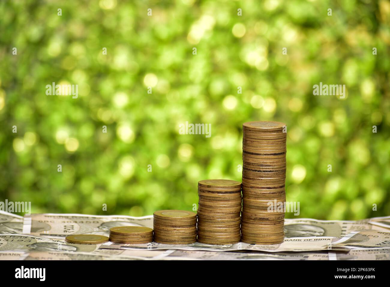 Indian money coin stack rupee currency Stock Photo - Alamy