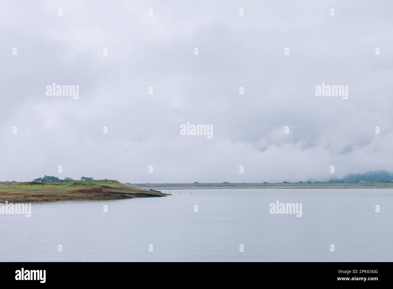 Tenango de las Flores Dam, Puebla. View of the water of the dam ...