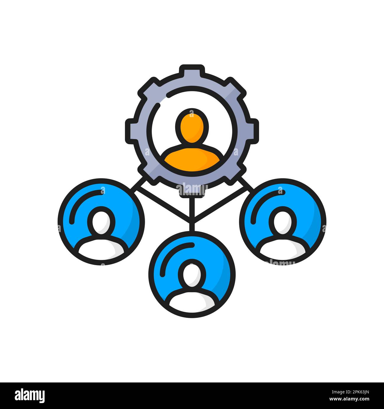 Leaders partnership management, exchange and cooperation color ERP icon ...