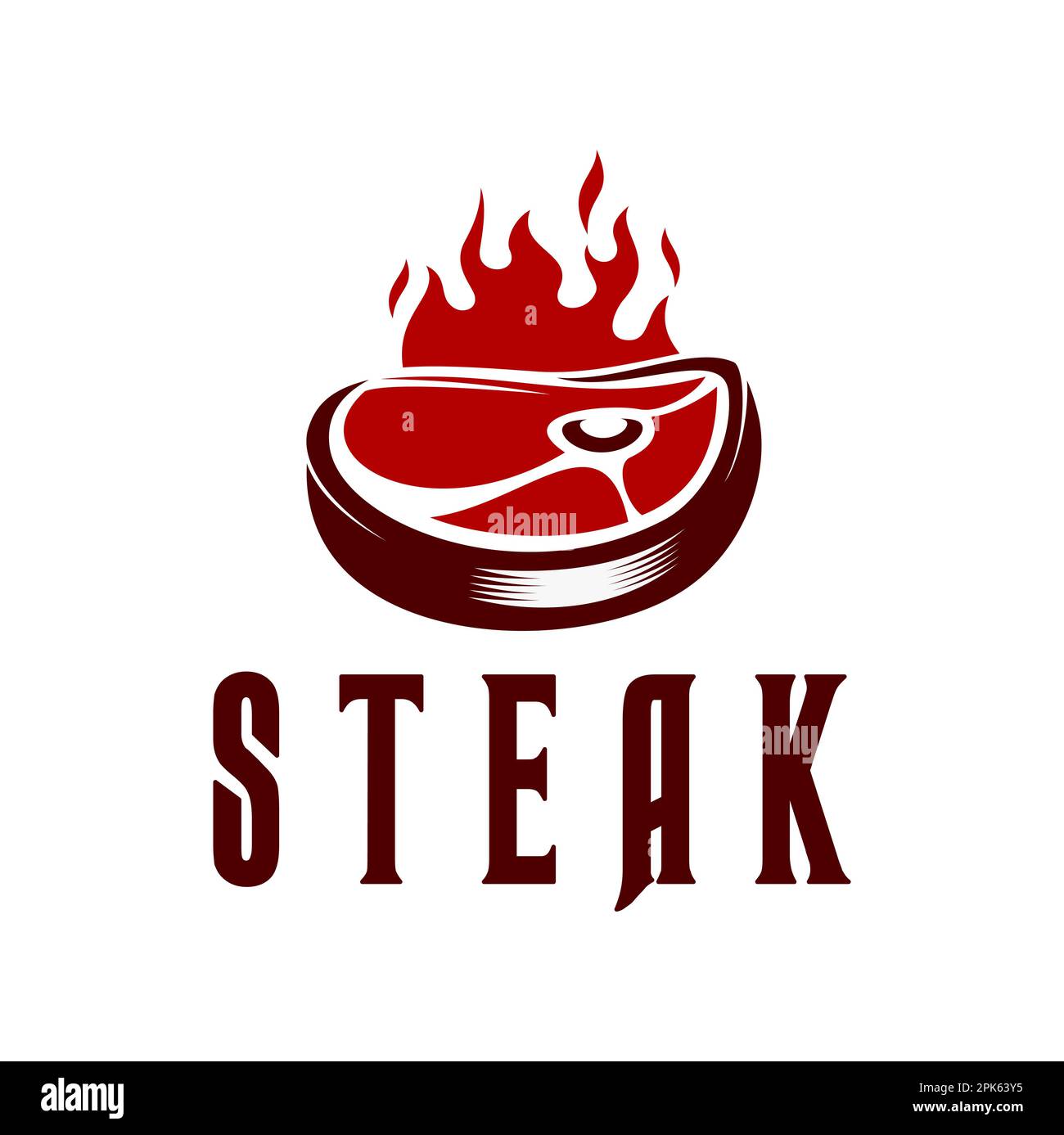 Steak grill icon, barbecue steakhouse symbol. Butcher store steak ...