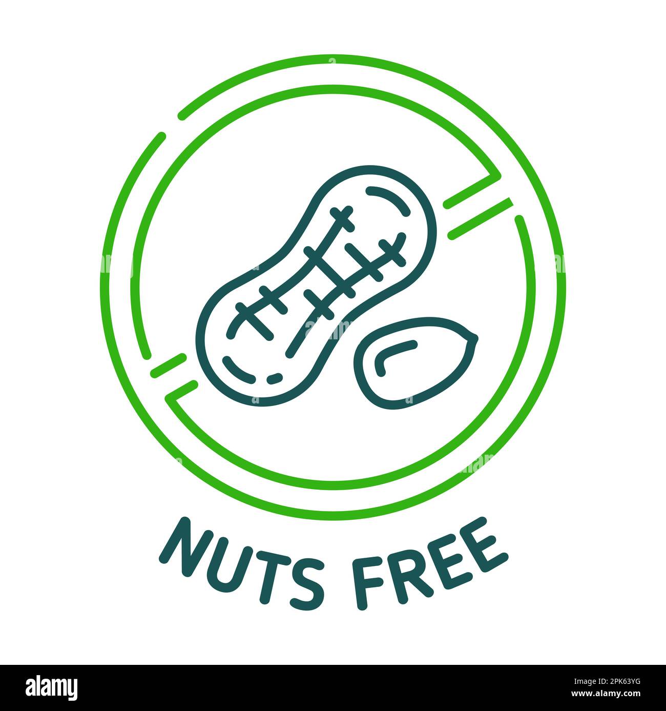 Nuts free icon, sign of peanut for food allergy and allergic products ...