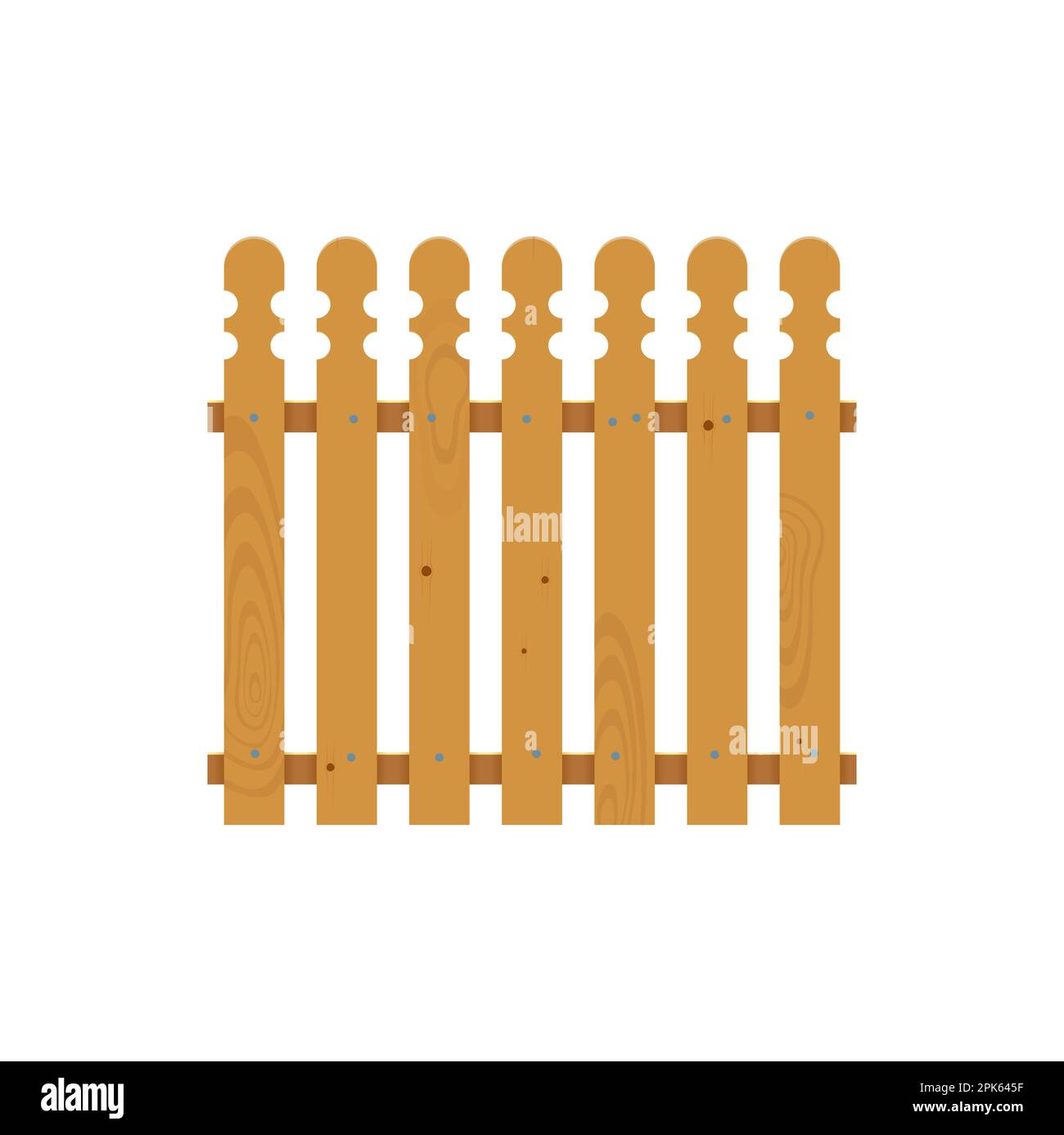 Fence, wooden picket or farm garden palisade and ranch banister, vector ...