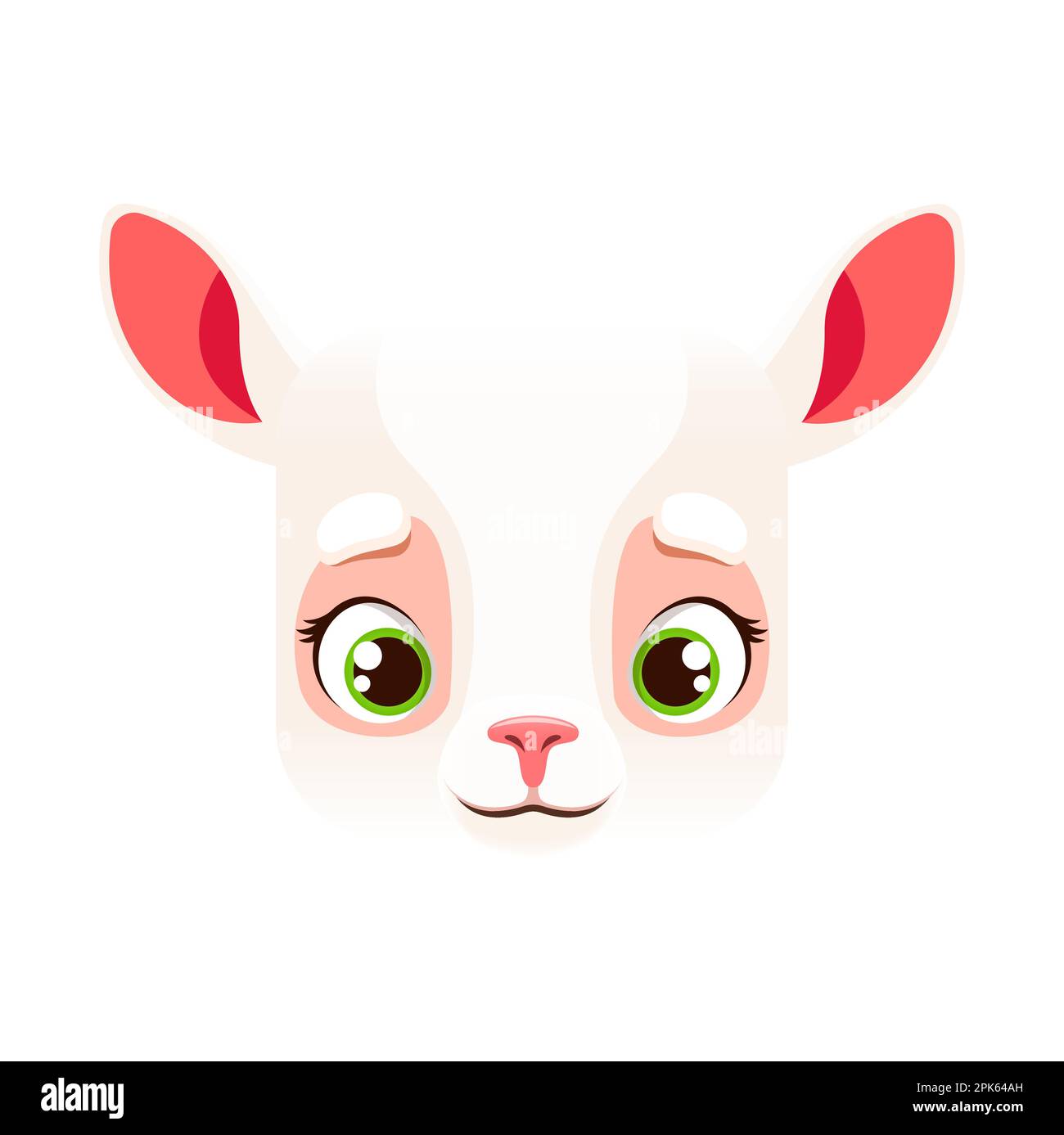 Cartoon sheep kawaii square animal face. Cute farm lamb creature, baby ...