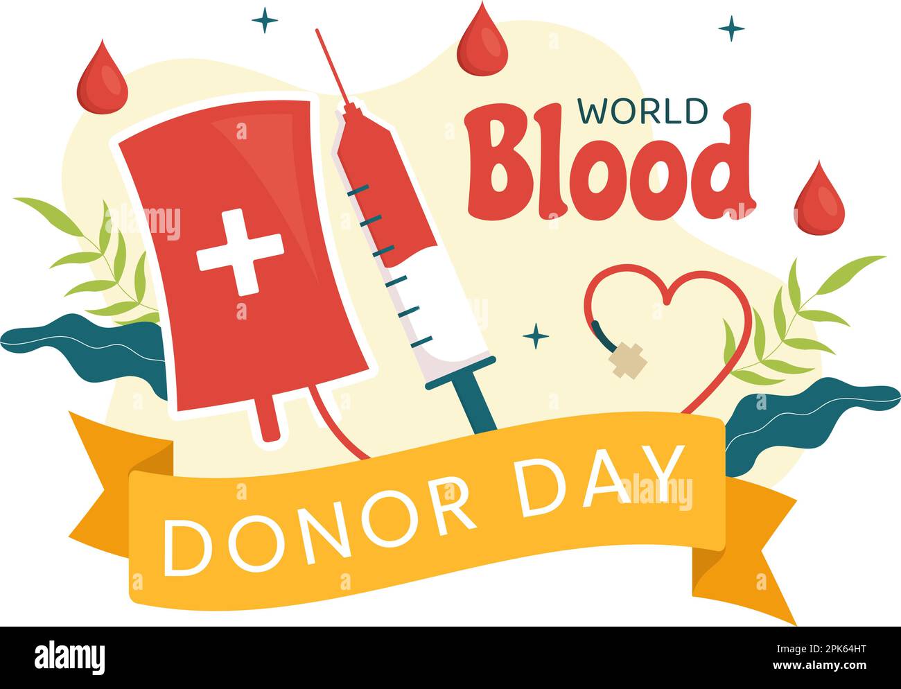 World Blood Donor Day on June 14 Illustration with Human Donated Bloods ...