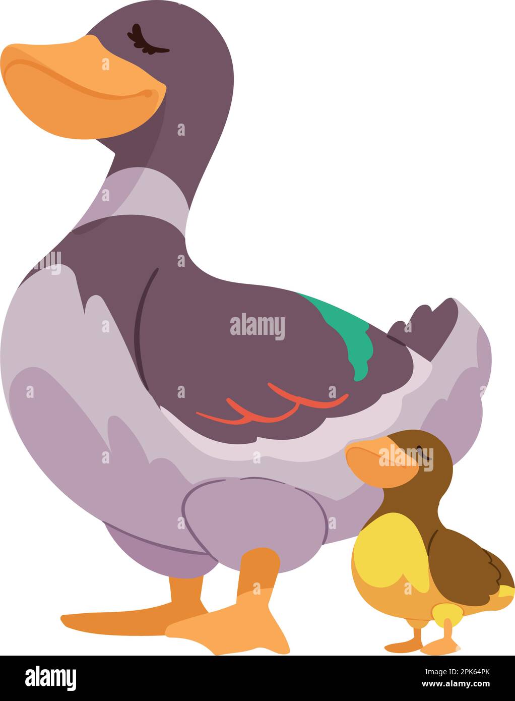 Happy duck cartoon vector love mom hi-res stock photography and images ...