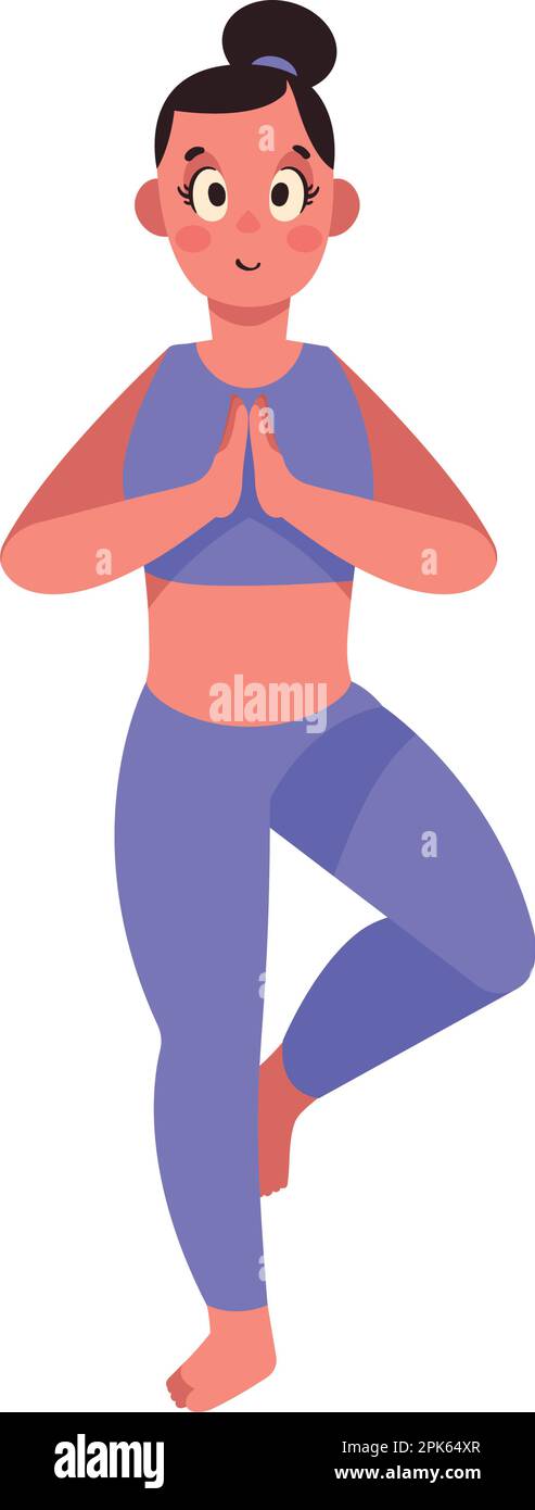 woman in tree yoga position Stock Vector Image & Art - Alamy