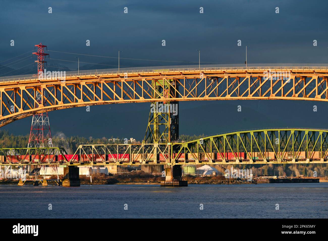 Ironworkers Memorial Bridge, 2nd Narrows Railway Bridge, Vancouver ...