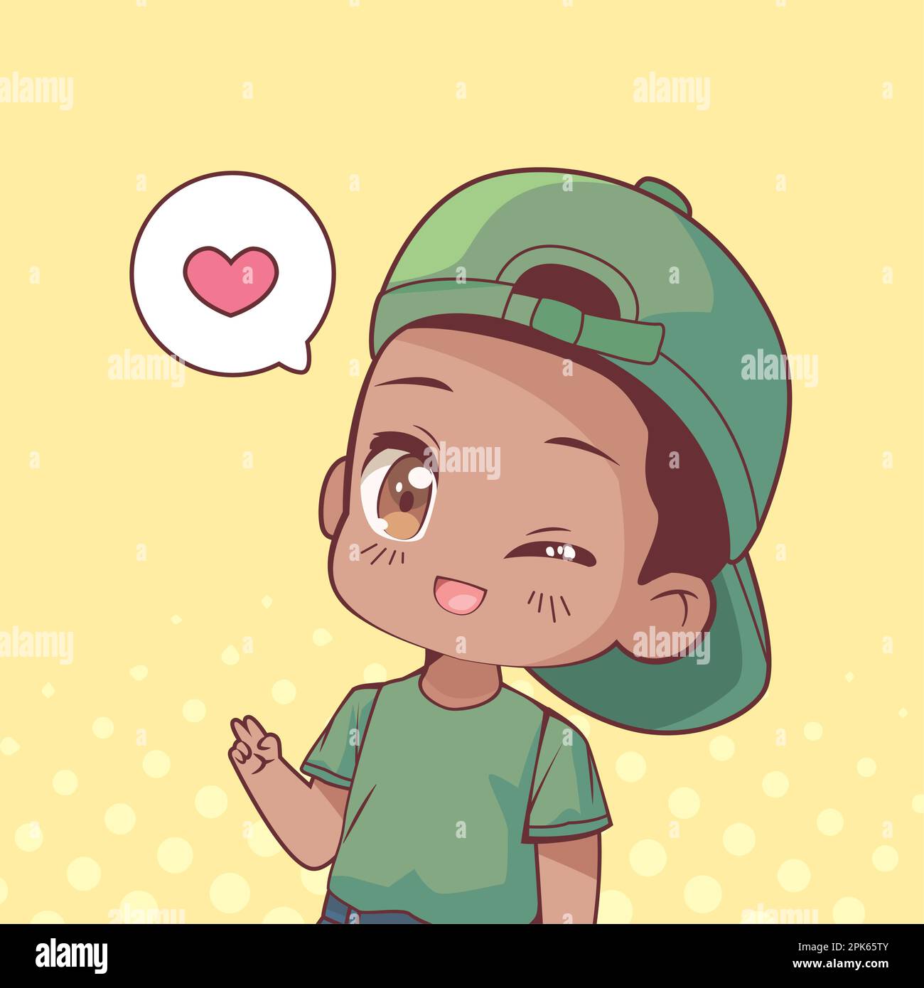 little afro boy anime Stock Vector Image & Art - Alamy