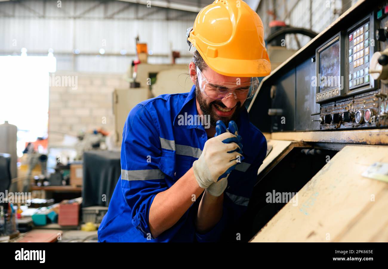 Engineer worker with accident at factory, People with injury Stock ...