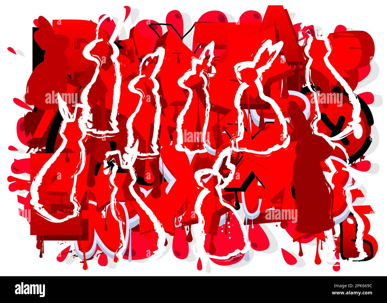 Abstract Easter Graffiti background. Modern holiday street art ...