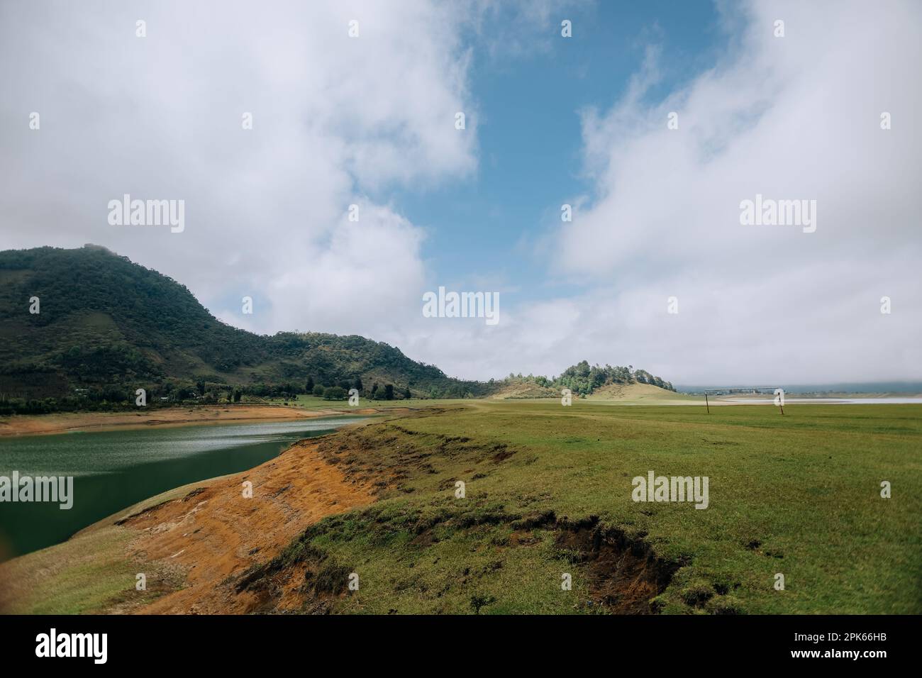 Tenango de las Flores Dam, Puebla. View of the water of the dam ...