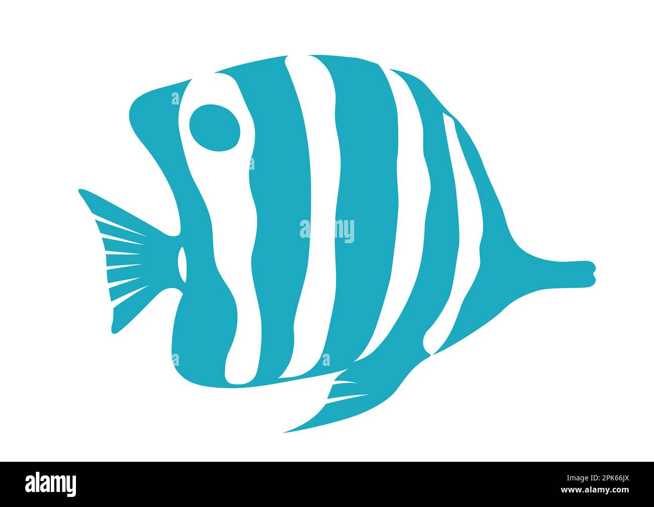 Vector Tropical Fish Flat Silhouette Illustration Isolated On A White ...