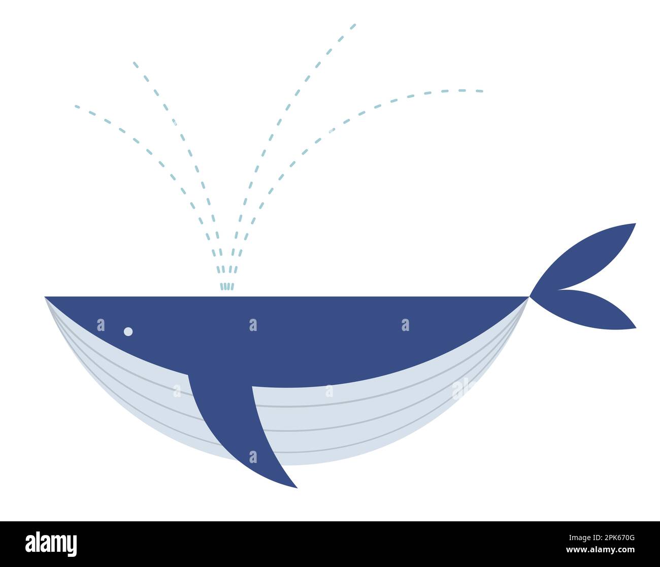 Vector Whale Flat Illustration Isolated On A White Background Stock ...