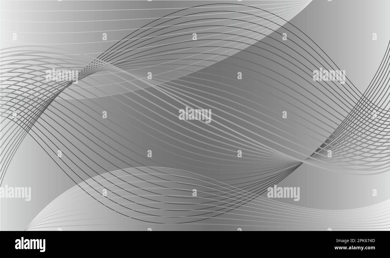 Abstract Vector Background Illustration With Gray Wavy Lines Stock ...