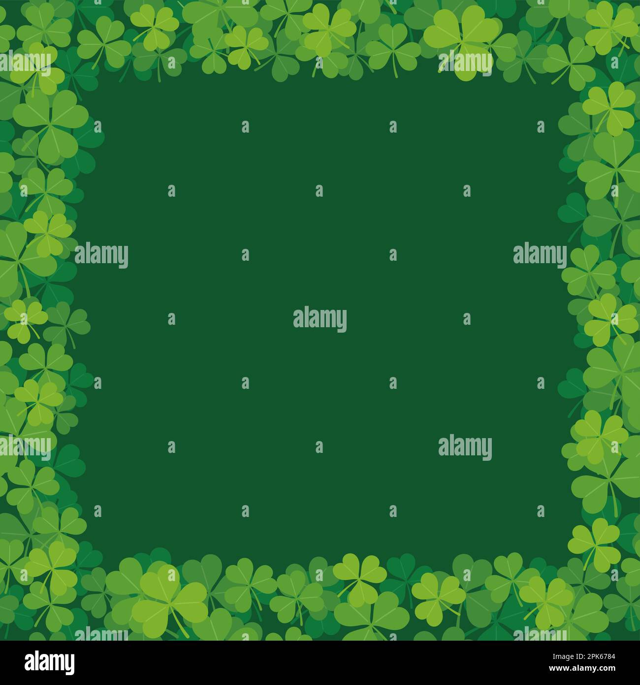 Horizontally And Vertically Repeatable Seamless Vector Clover Frame Illustration For St. Patrick ...