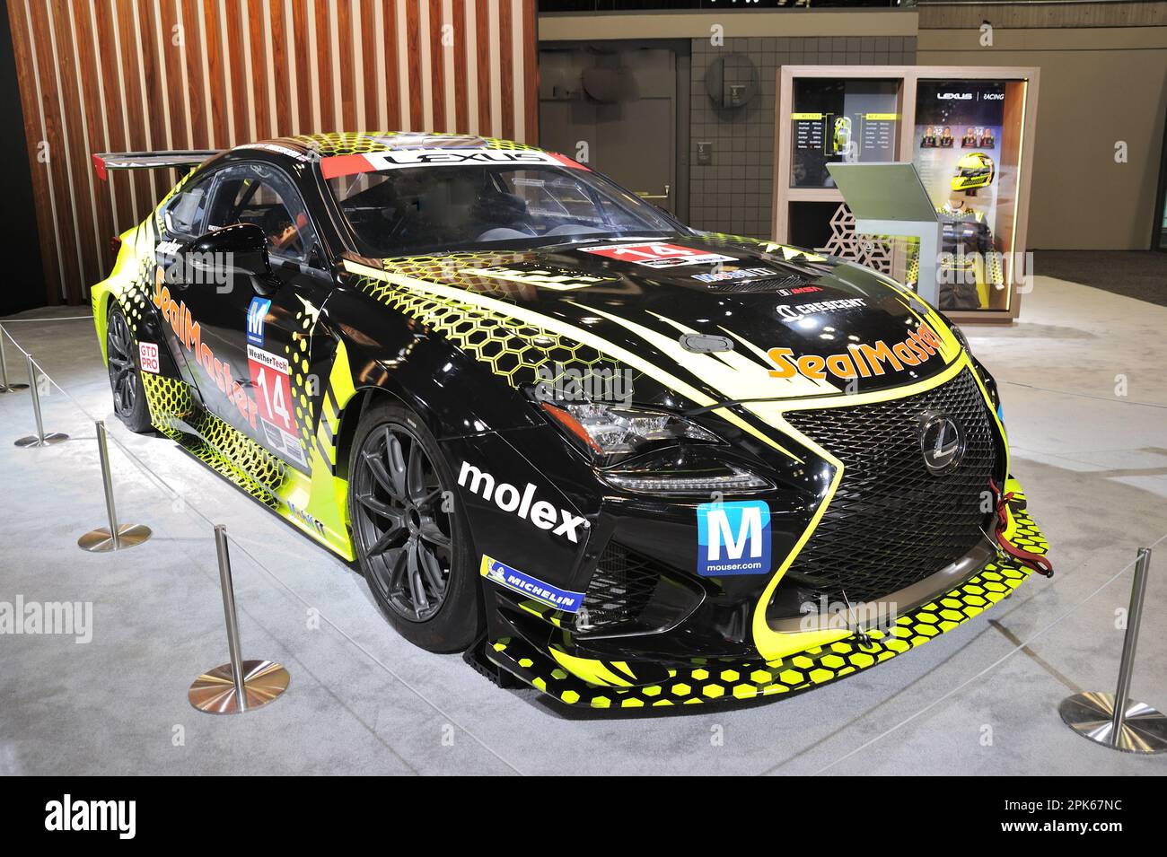 2022 Lexus RC F GT3, 2022 Petit Le Mans champions, on display at the ...