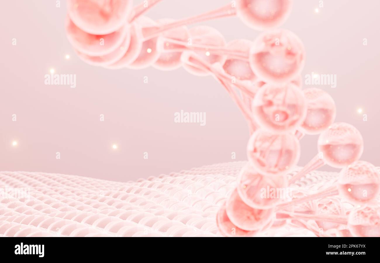Skin care and DNA in the pink background,biology and cosmetic medicine ...