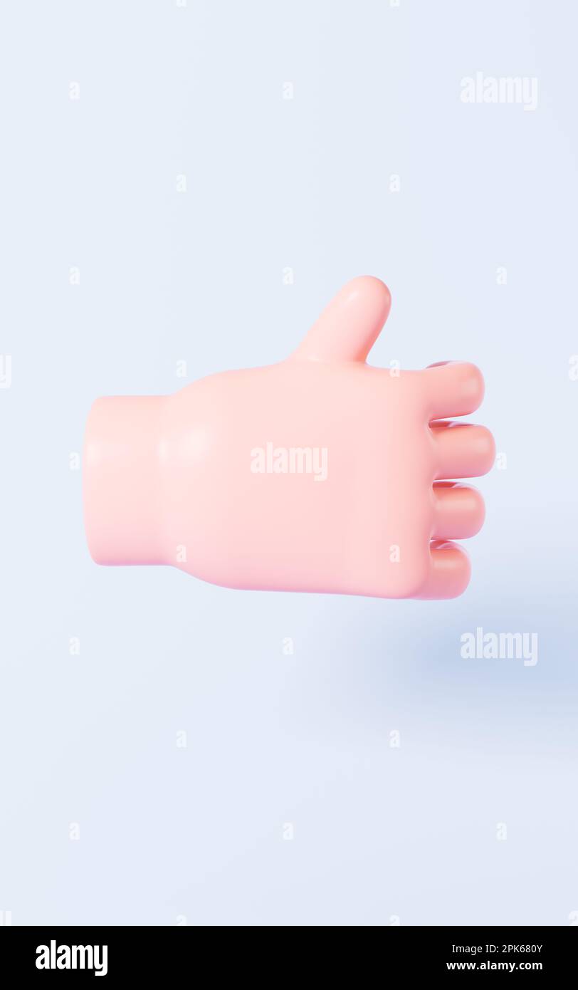 Cartoon diverse hand gestures, 3d rendering. Digital drawing Stock ...