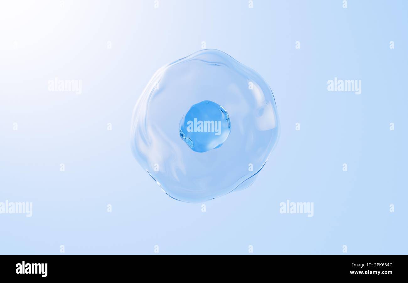 Floating cells in the blue background, skin treatment, biology and ...