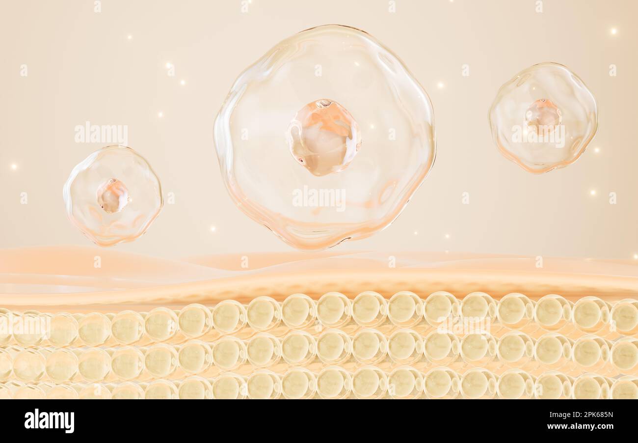 Cells floating on the skin, skin care and treatment, biology and ...