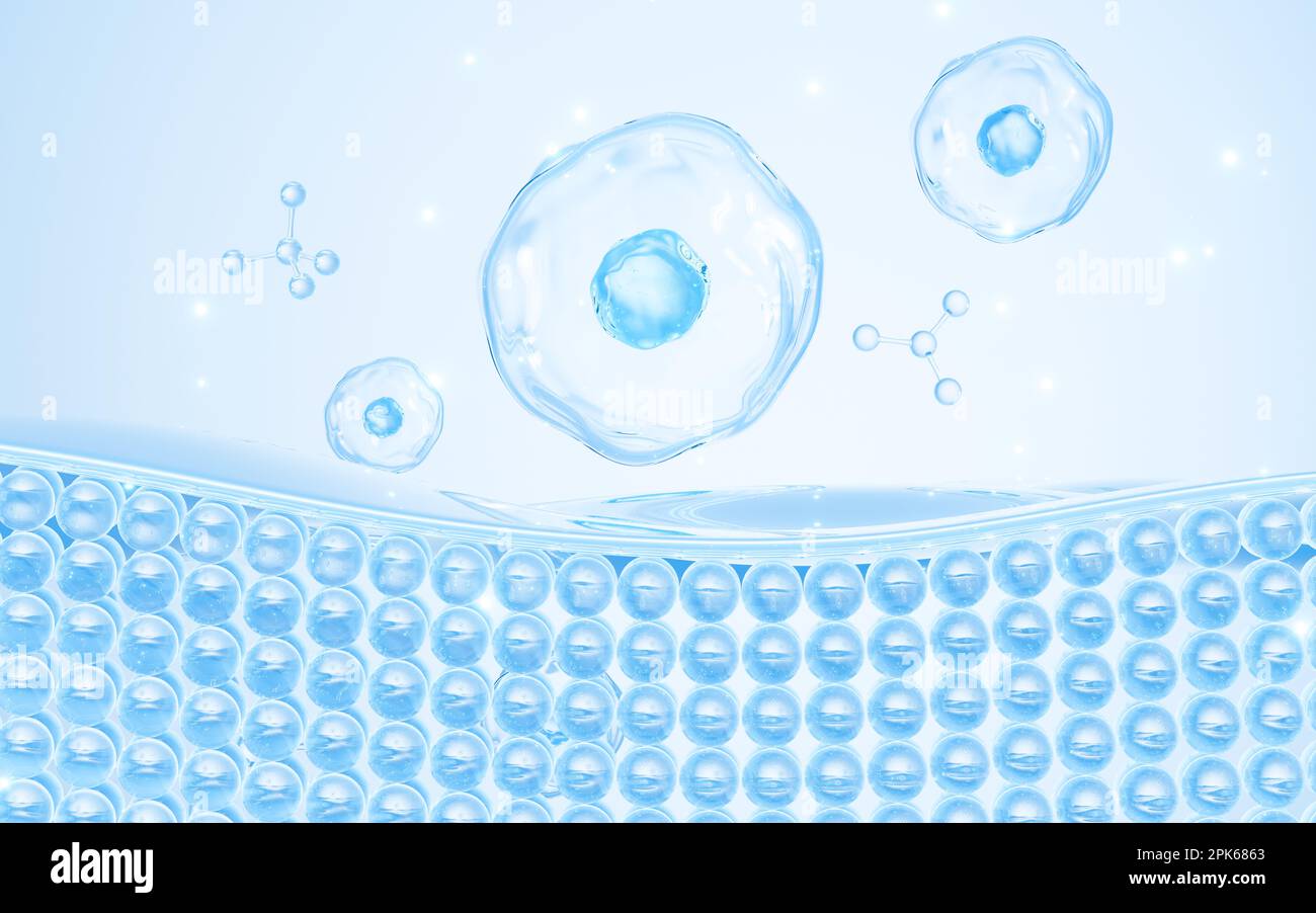 Cells floating on the skin, skin care and treatment, biology and ...