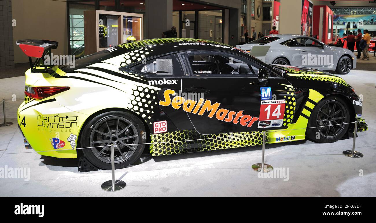 2022 Lexus RC F GT3, 2022 Petit Le Mans champions, on display at the ...