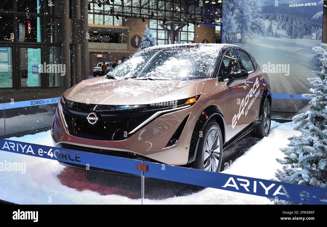 2023 Nissan Ariya on display at the 2023 NY International Auto Show at ...