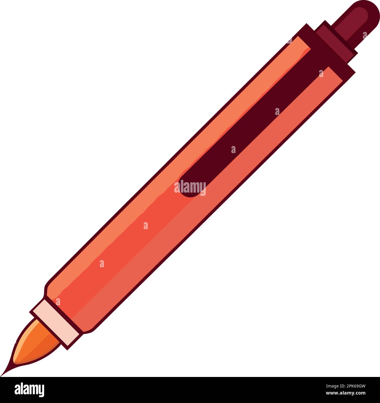 Flat cartoon pen design symbol on white background Stock Vector Image ...