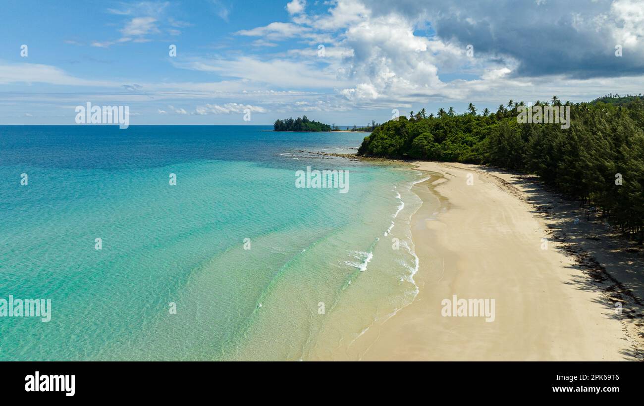 Aerial view of Tropical landscape with a beautiful beach. Borneo ...