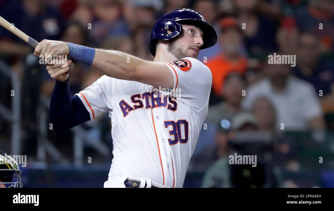Houston Astros right fielder Kyle Tucker bats against the Detroit ...