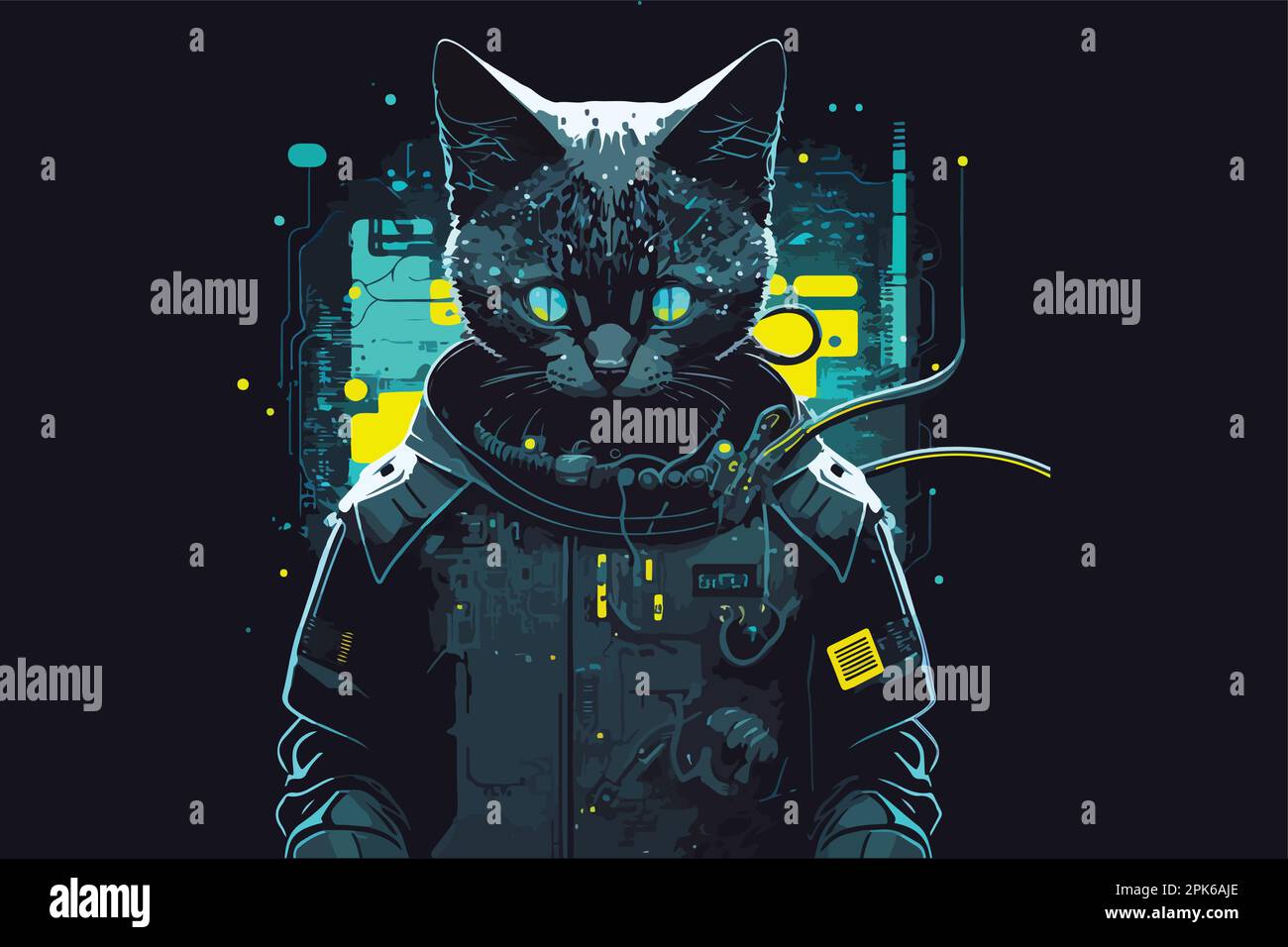 Cyberpunk cat art hi-res stock photography and images - Alamy