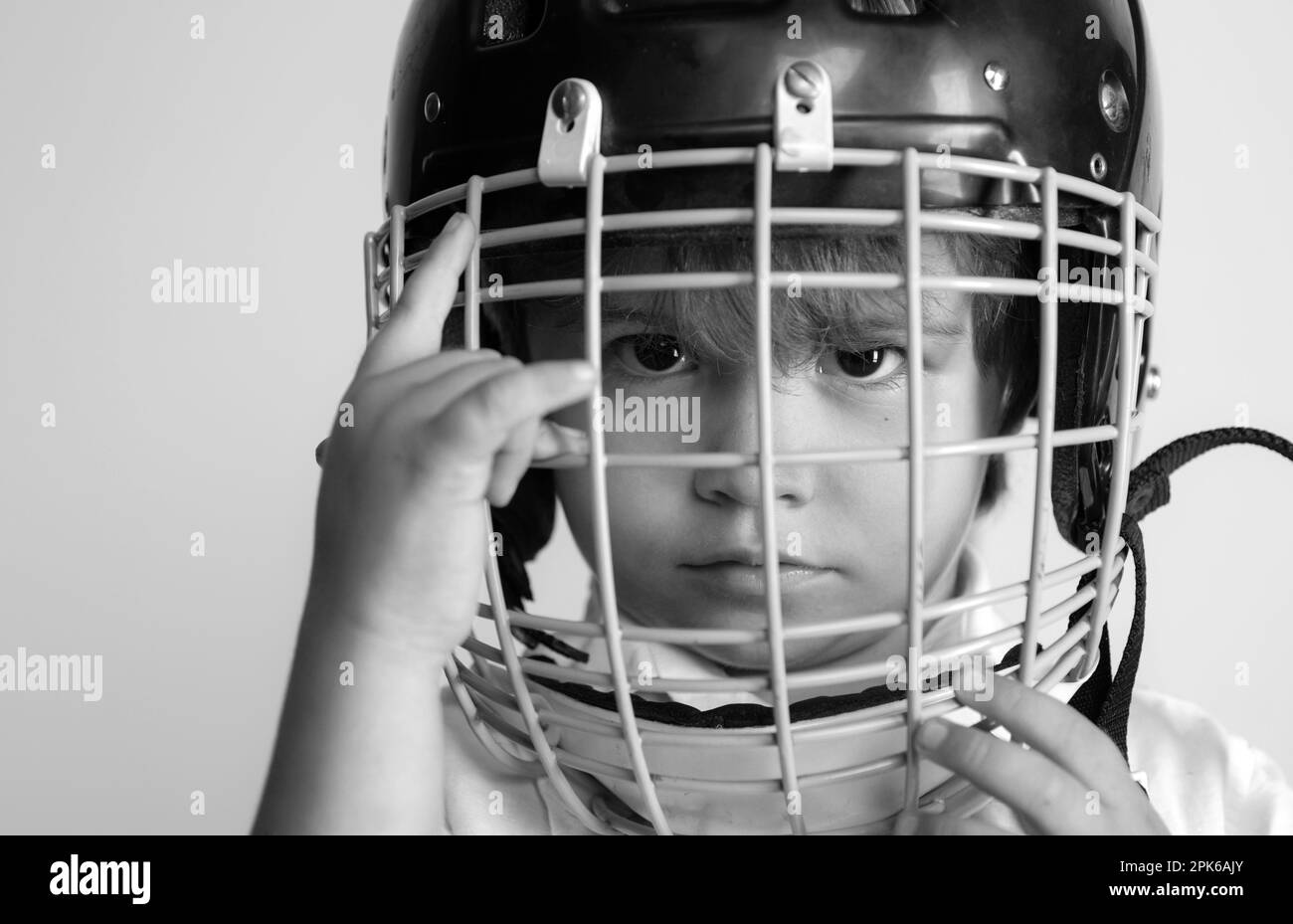 Hockey or rugby helmet. Sport childhood. Future sport star. Sport ...