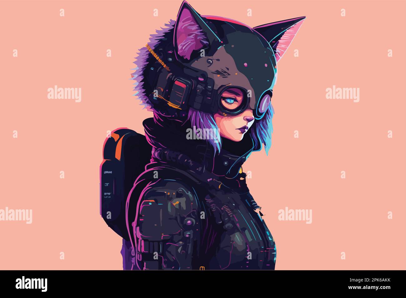 Cyberpunk cat art hi-res stock photography and images - Alamy